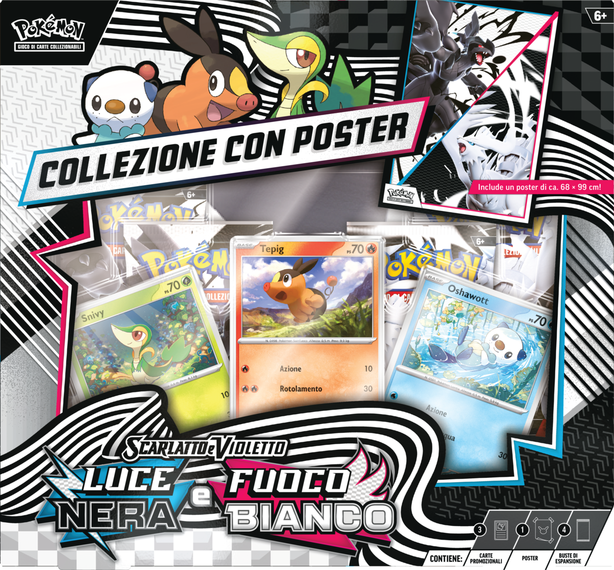 Collezione con poster Unima del GCC Pokémon Luce Nera & Fuoco Bianco ...